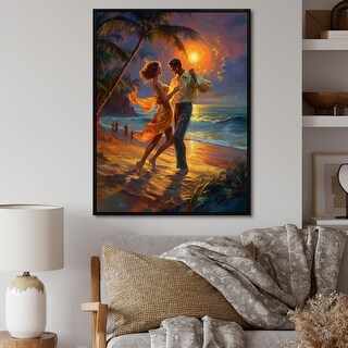 Designart "The Couple"S Dance Of Love Ii" Romantic Framed Canvas Print - Bed Bath & Beyond ...